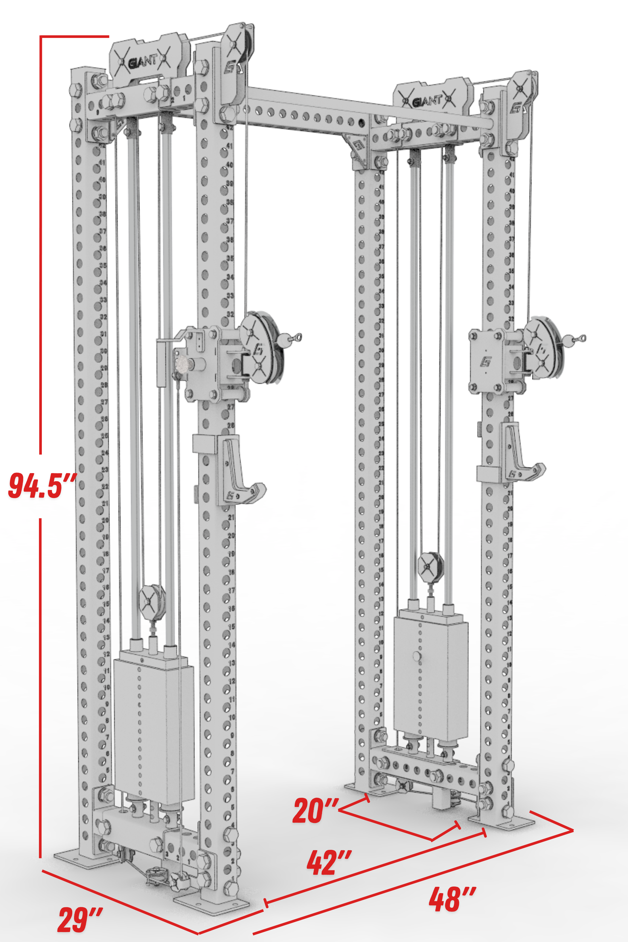 GIANT BD3X Axis 4-Post - Half Rack Functional Trainer (Tall) – Giant ...
