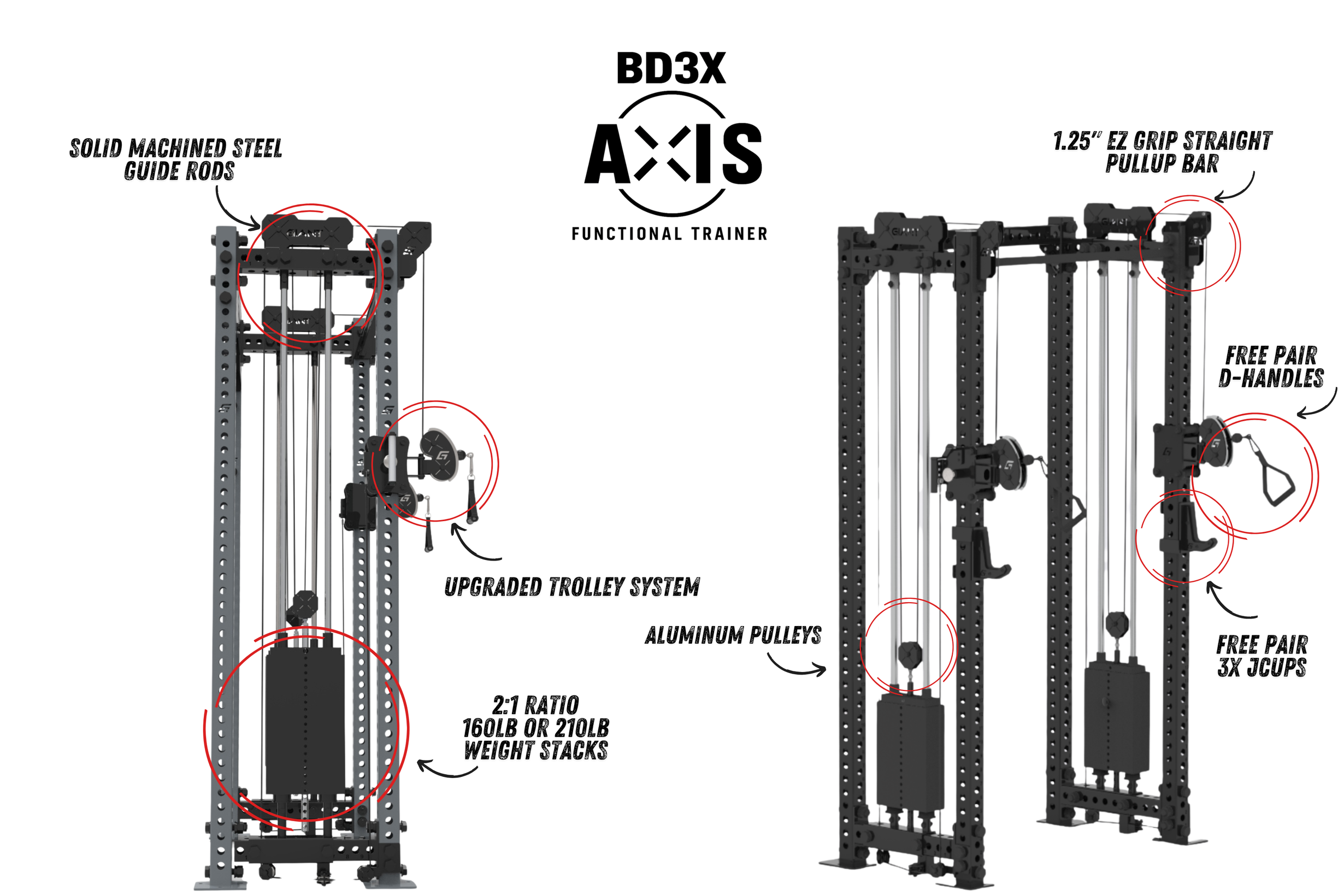 GIANT BD3X Axis 4-Post - Half Rack Functional Trainer (Tall) – Giant ...